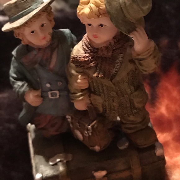Accents | Vintage Little Boys And Steamer Trunk Figurine | Poshmark